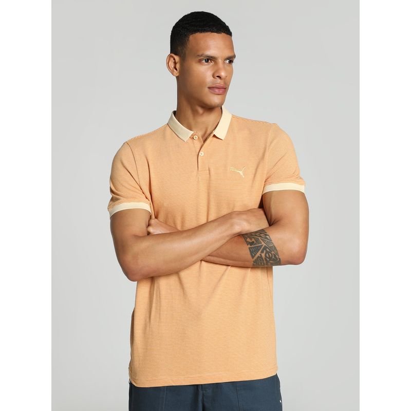 Buy Puma Essentials Elevated Jacquard Mens Beige Polo T-Shirt Online