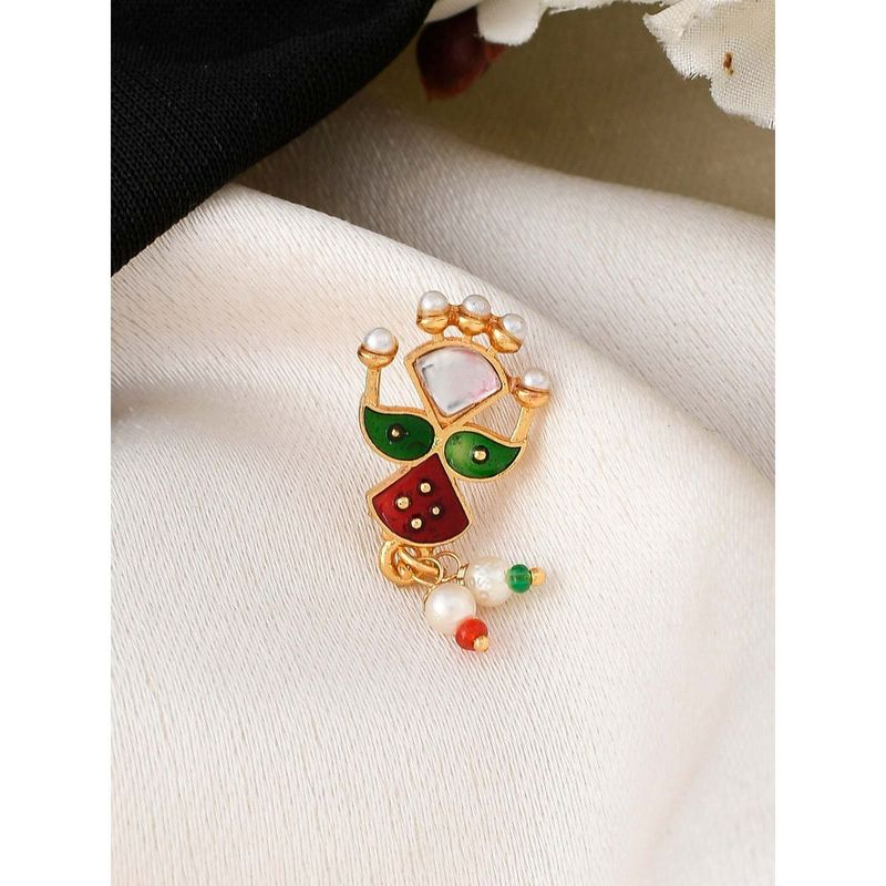 Buy Silvermerc Designs Enamelled Adi Shakti Besar Nose Pin Online