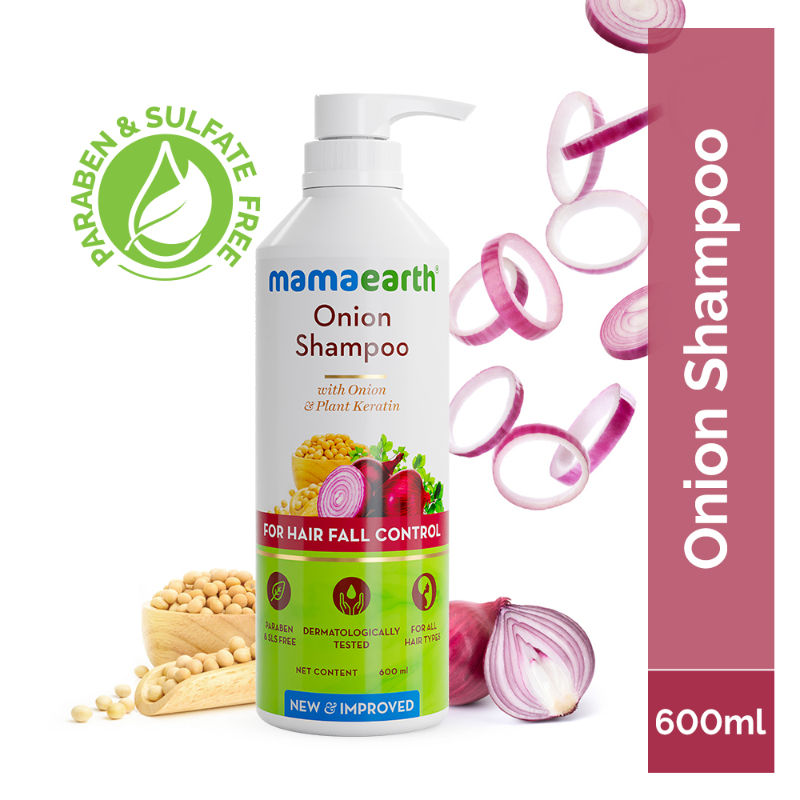 Mamaearth Onion Shampoo For Hair Growth & Hair Fall Control With Onion & Plant Keratin: Buy ...