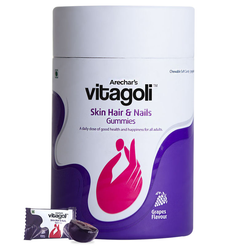 Buy Vitagoli Skin, Hair and Nails Gummies Grapes Flavour Online