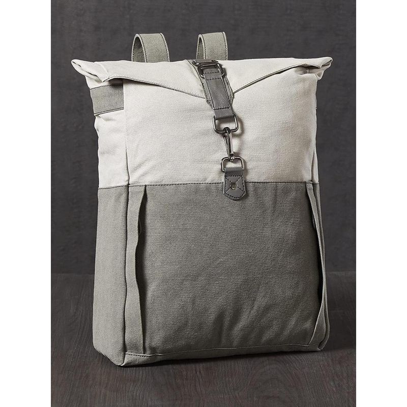 Buy Mona B Unisex Stylish Design Ice Grey Cotton Canvas Backpack Online