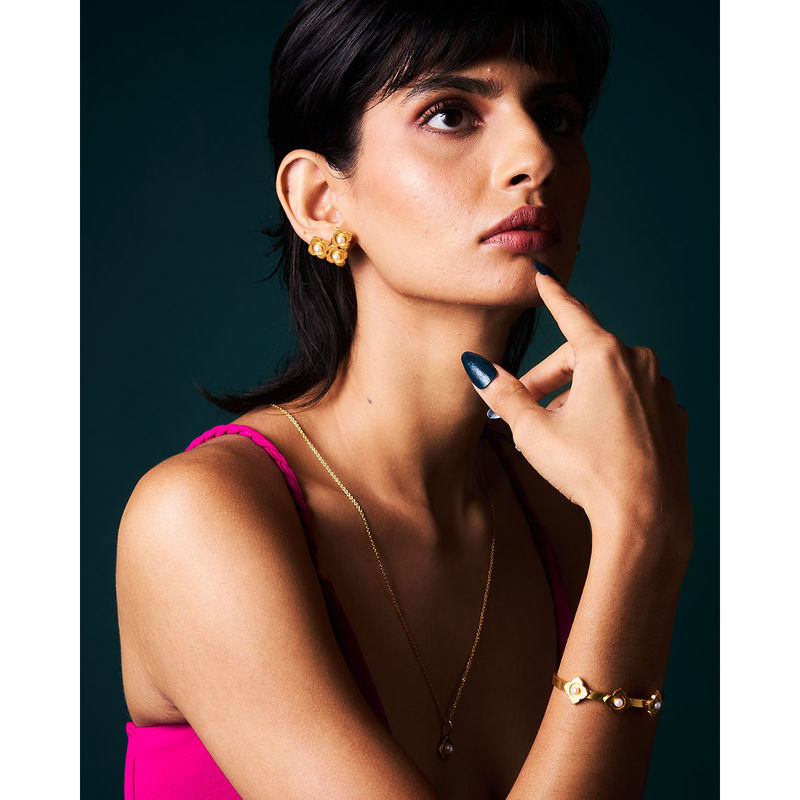 Buy Trazenie Chameli Jewellery Set - Studs with Choker with Bracelet Online