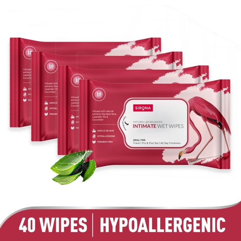 Buy Sirona PH Balanced Intimate Intimate Wet Wipes - 40 Wipes (4 Pack ...
