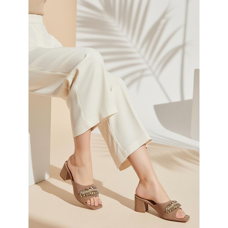 Buy Iconics Women Beige Block Heels Online