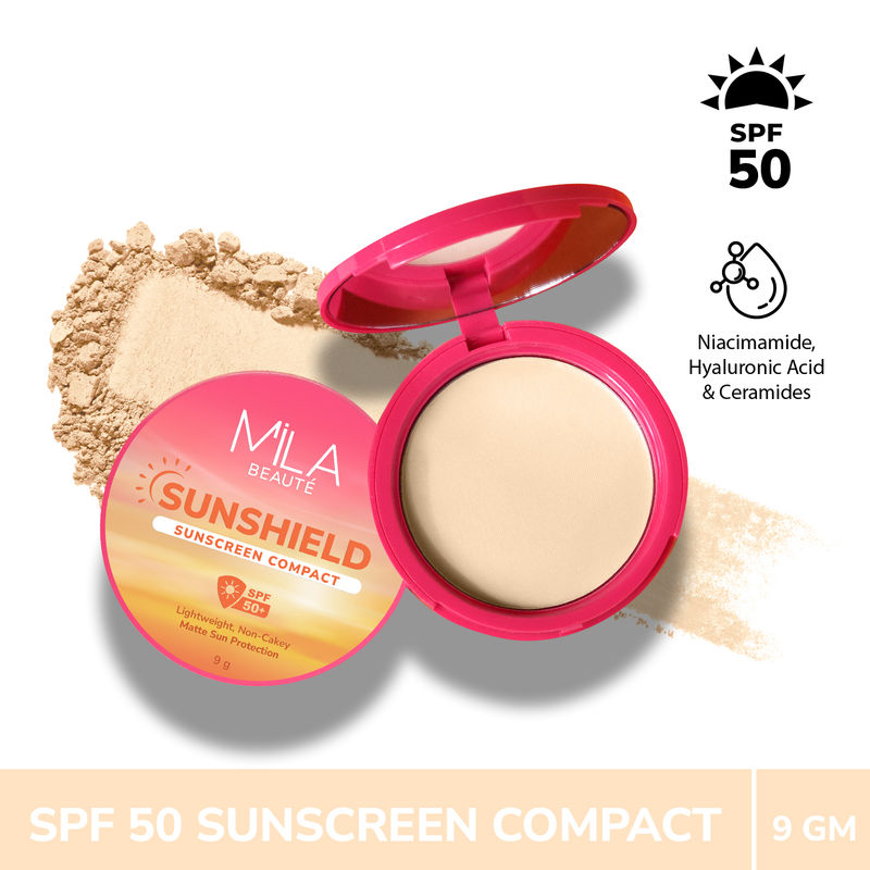 Buy Mila Beauté Sun Shield Sunscreen Matt SPF 50 PA+++ UV Protection ...