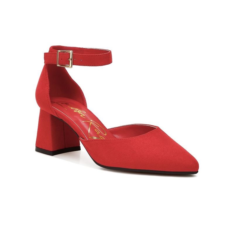 Buy London Rag Red Microfiber Block Heel Sandals Online