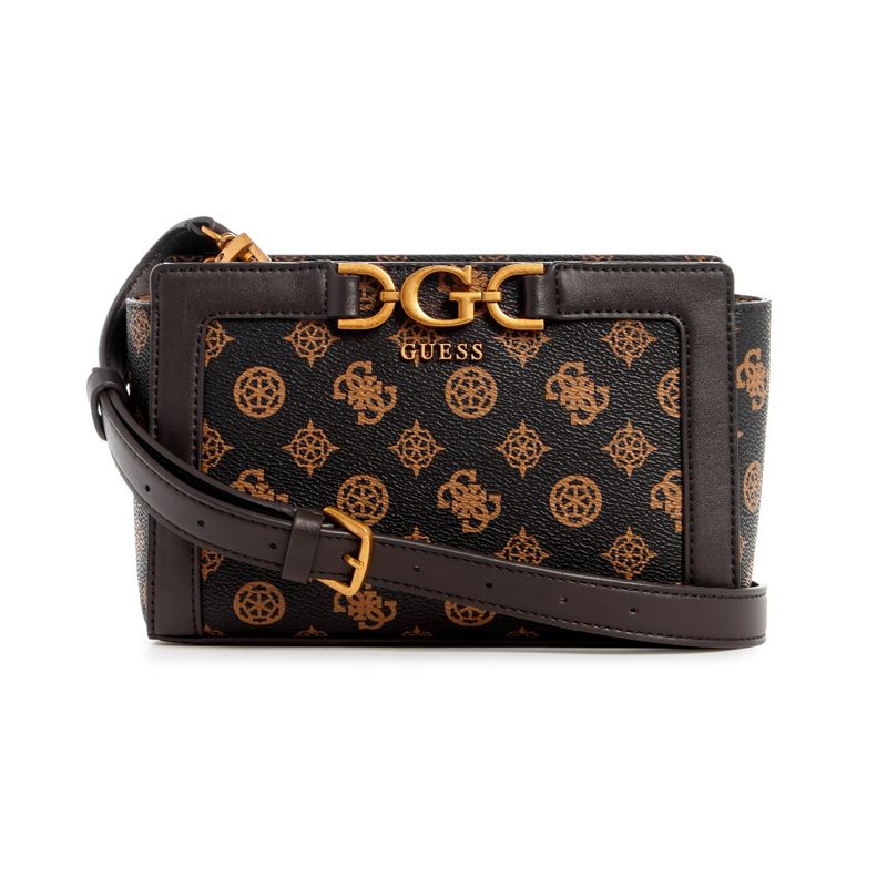 Buy Guess Dark Brown Dagan Mini Xbody Top Zip Sling Bag Online