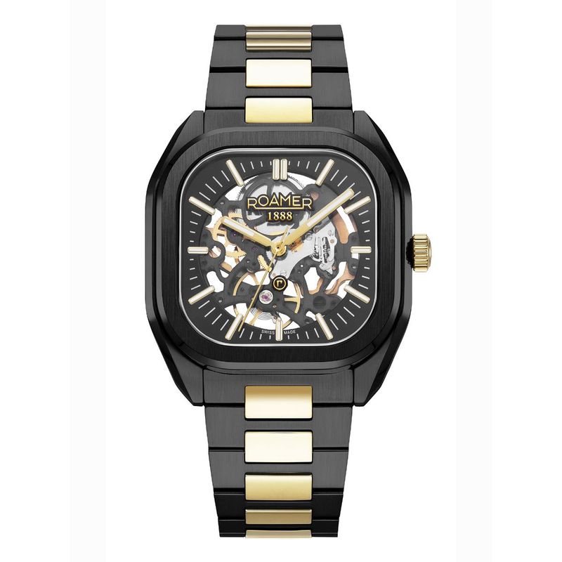 Buy Roamer Mechanical Skeleton Square Dial Men's Watch with Strap ...