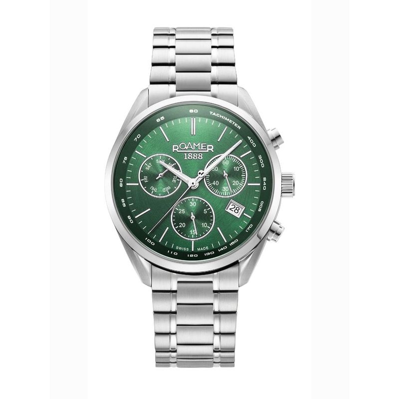 Buy Roamer Chronograph Green Sunray Round Dial Mens Watch-993819 41 75 ...