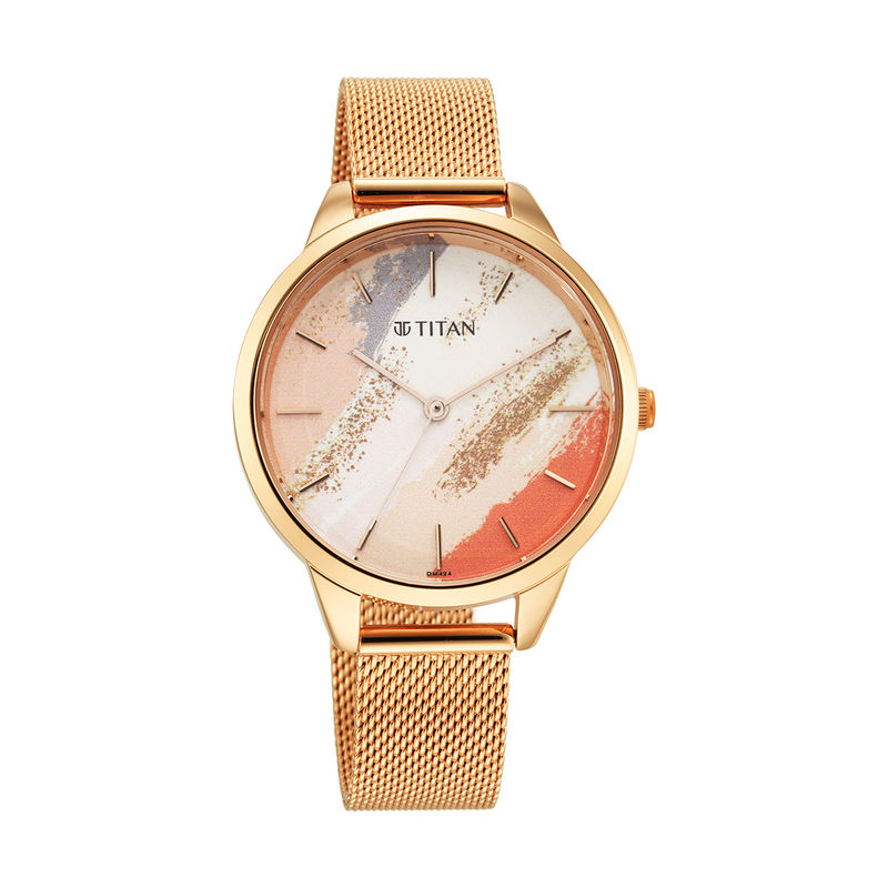 Buy Titan 2664WM01-Rose Gold Dial Analog Watch for Women Online