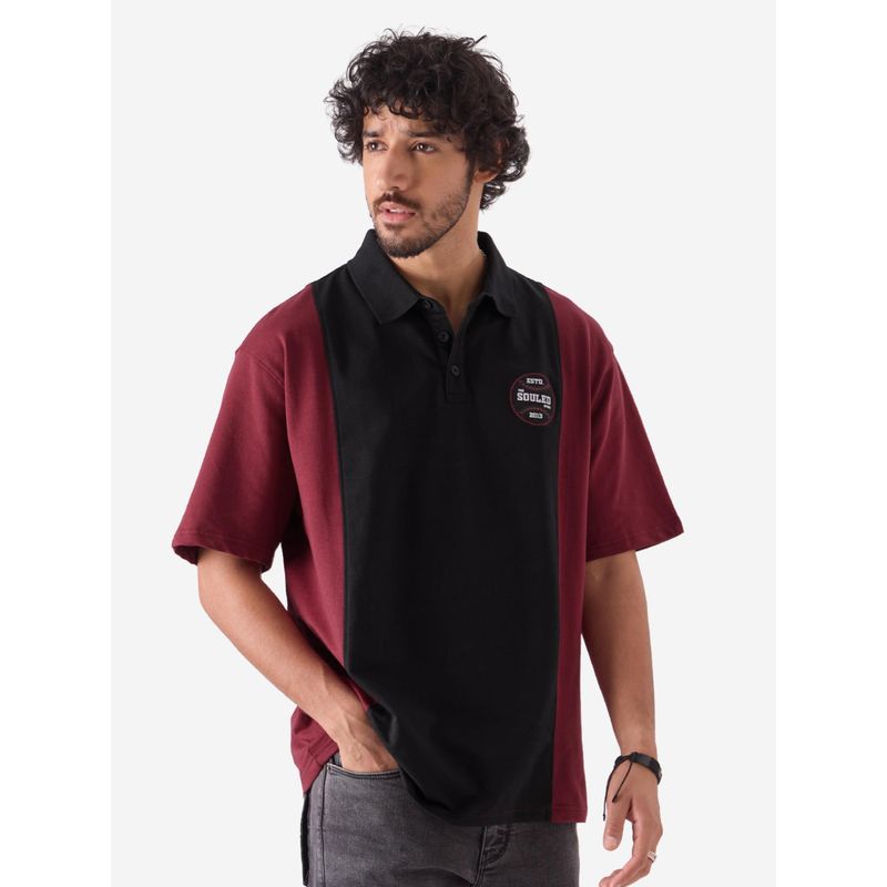 Buy The Souled Store Original Red Block Men Oversized Polo T-Shirt Online