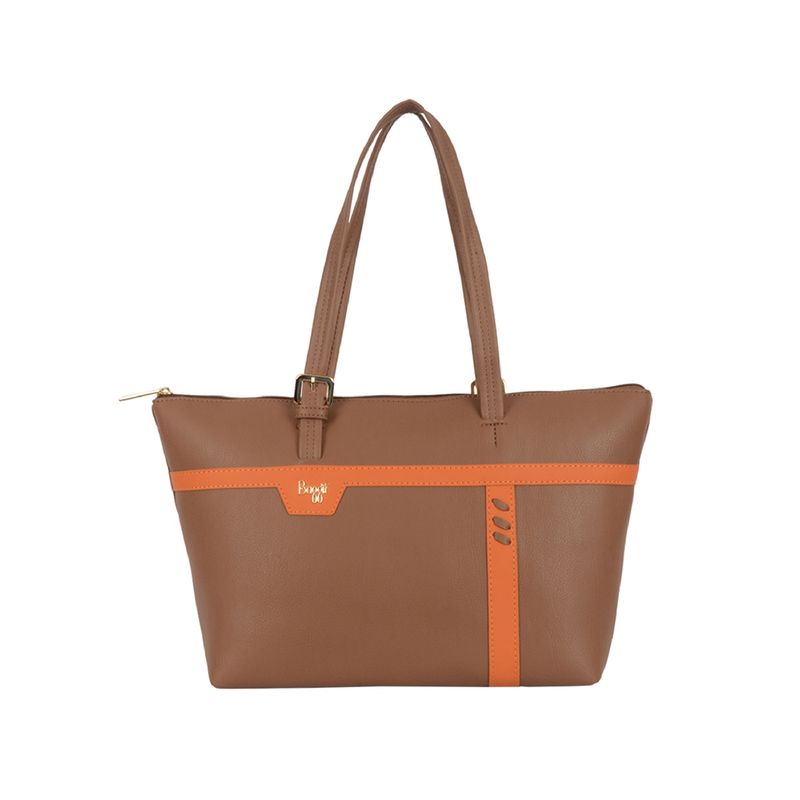 Buy Baggit Contra Medium Brown Tote Handbag Online