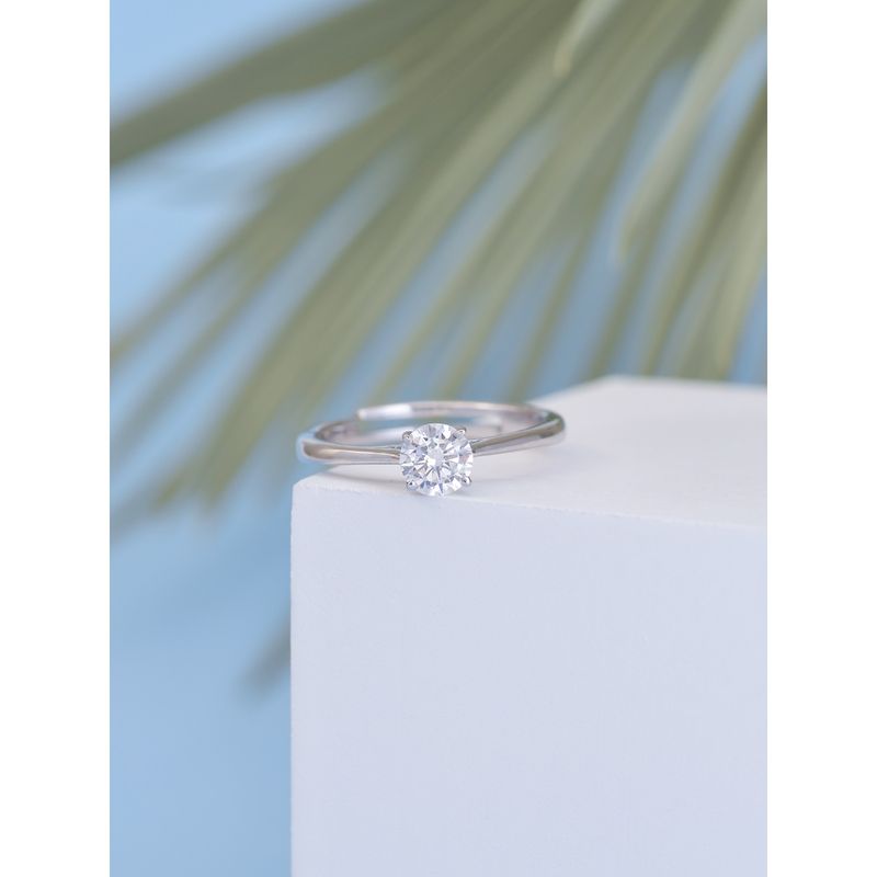 Buy Ornate Jewels 925 Silver 1 Carat American Diamond Adjustable ...