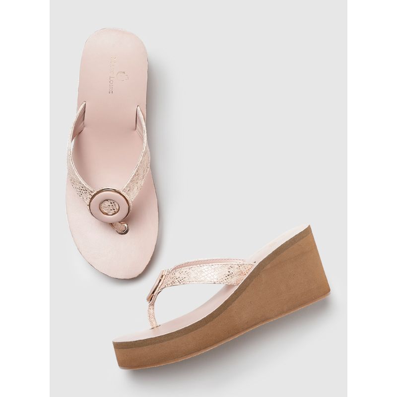Buy Marc Loire Women Rose Gold Wedge Sandals Online