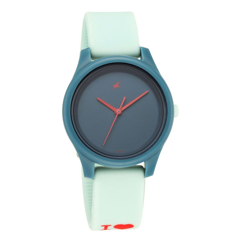 Buy Fastrack Watches Tees 68023PP03W-Cyan Dial Analog Watch for Unisex ...