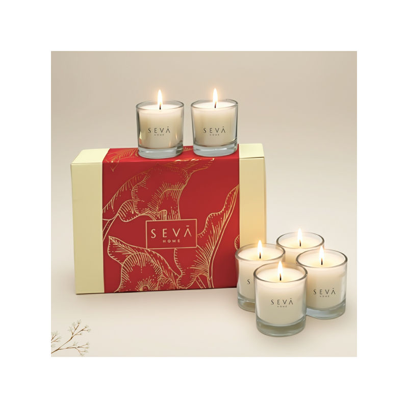Buy SEVA HOME White Celebration Shot Glass Scented Candles - Gift Set ...