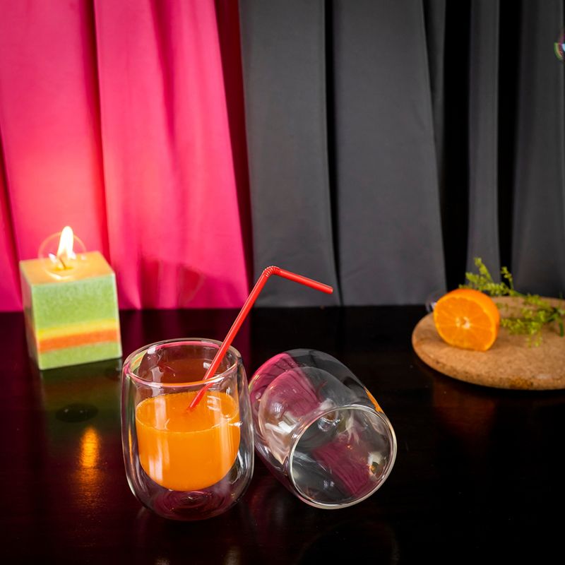 Buy EZ Life Borosilicate Double Wall Multi-Use Elegance Glass ...