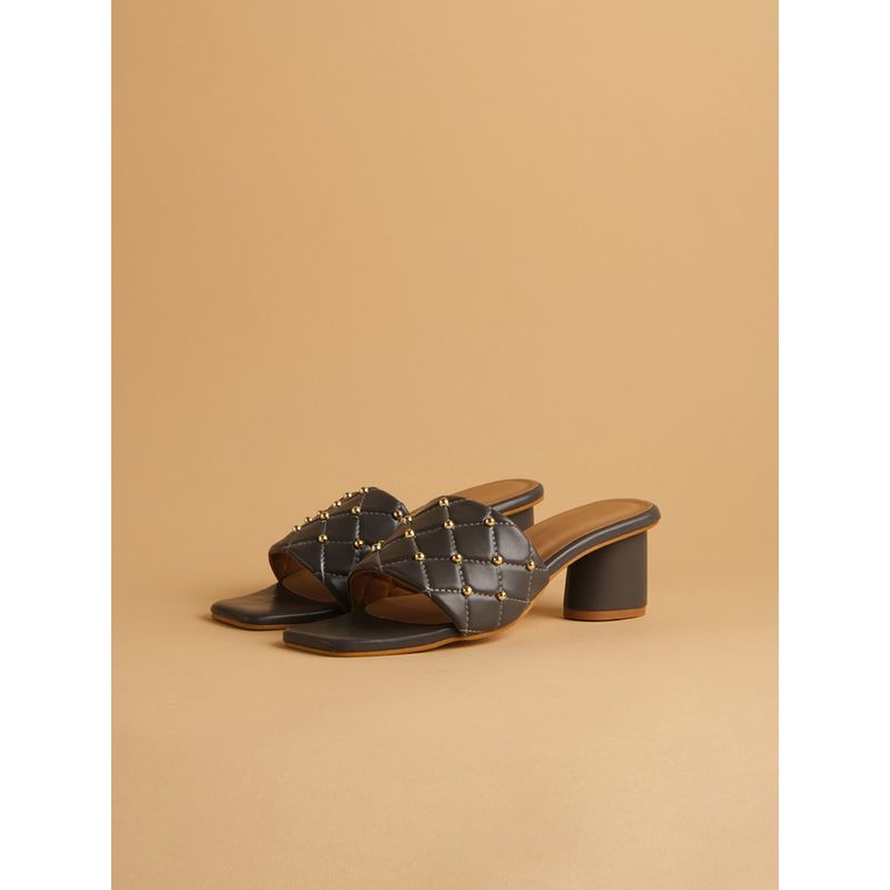 Buy Eridani Textured Grey Coco Heels Online
