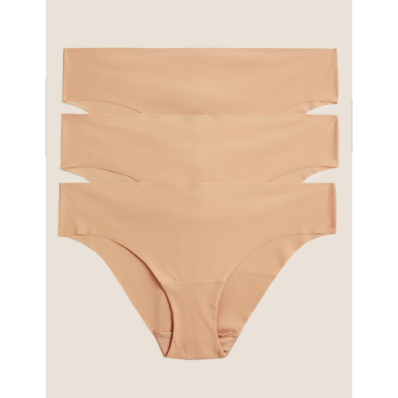 Buy Marks & Spencer No Vpl Low Rise Brazilian Knickers - Nude (Pack of ...