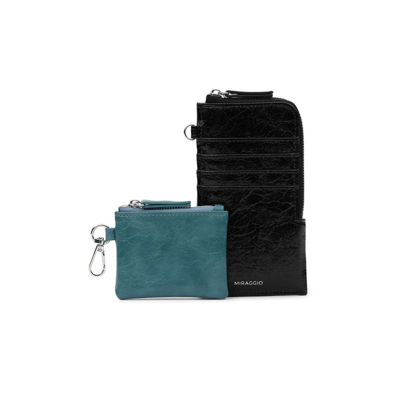 Buy MIRAGGIO Dark Green Patterned Jade Wallet Plus Coin Purse Combo Online