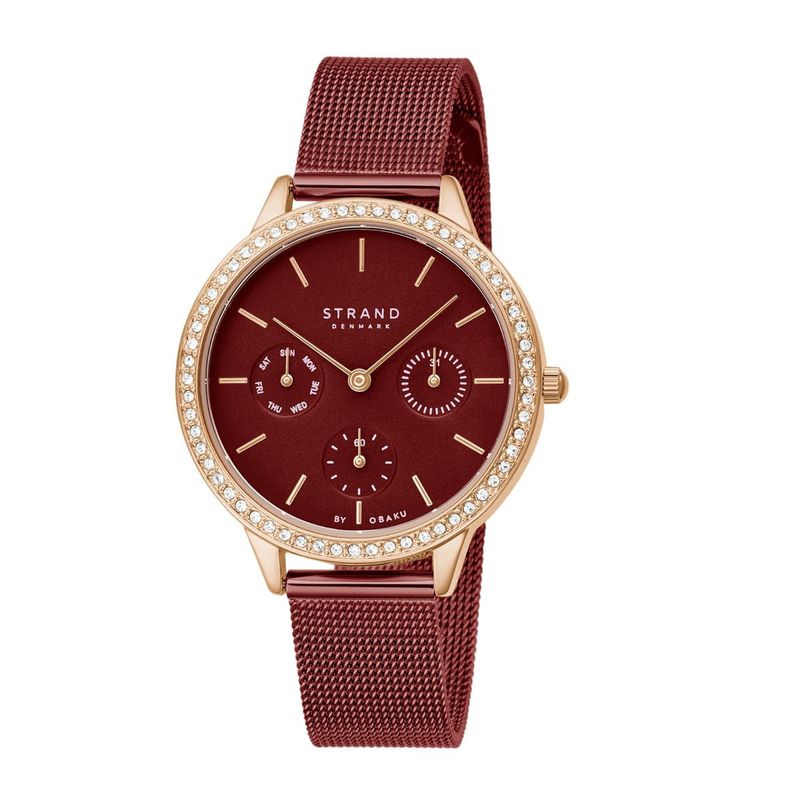 Buy Strand By Obaku Lynn Burgundy Dial Multifunction Watch For Women ...
