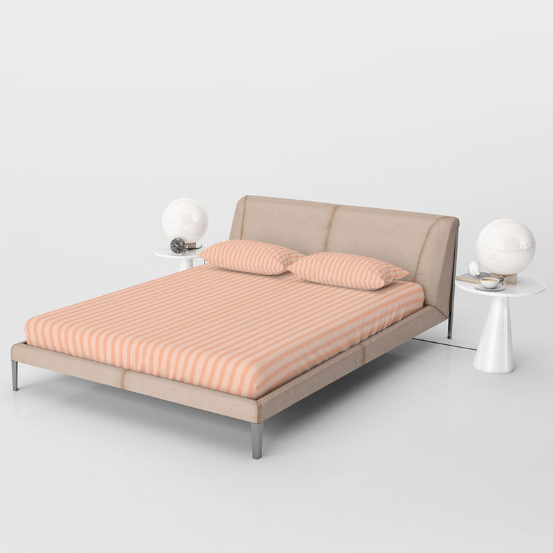 Buy The Hive Cotton Bedsheet for Double Bed with 2 Pillow Covers (Peach ...
