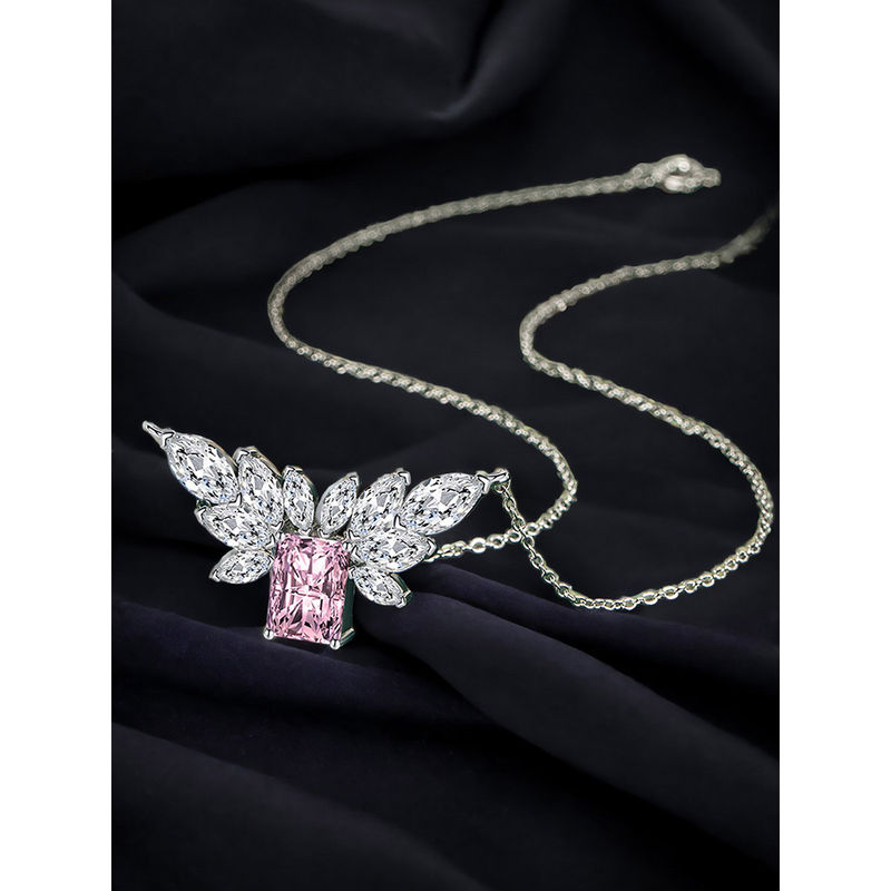 Buy Designs & You Silver Plated Cz Studded Anti Tarnish Pink ...