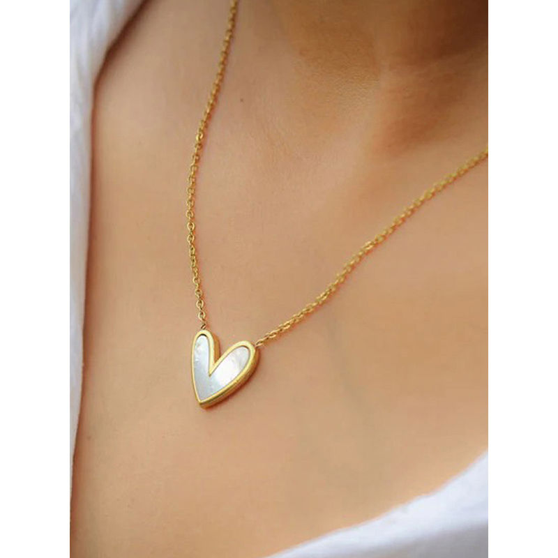 Buy Designs & You White Gold-Plated Anti Tarnish Heart Themed Mop ...