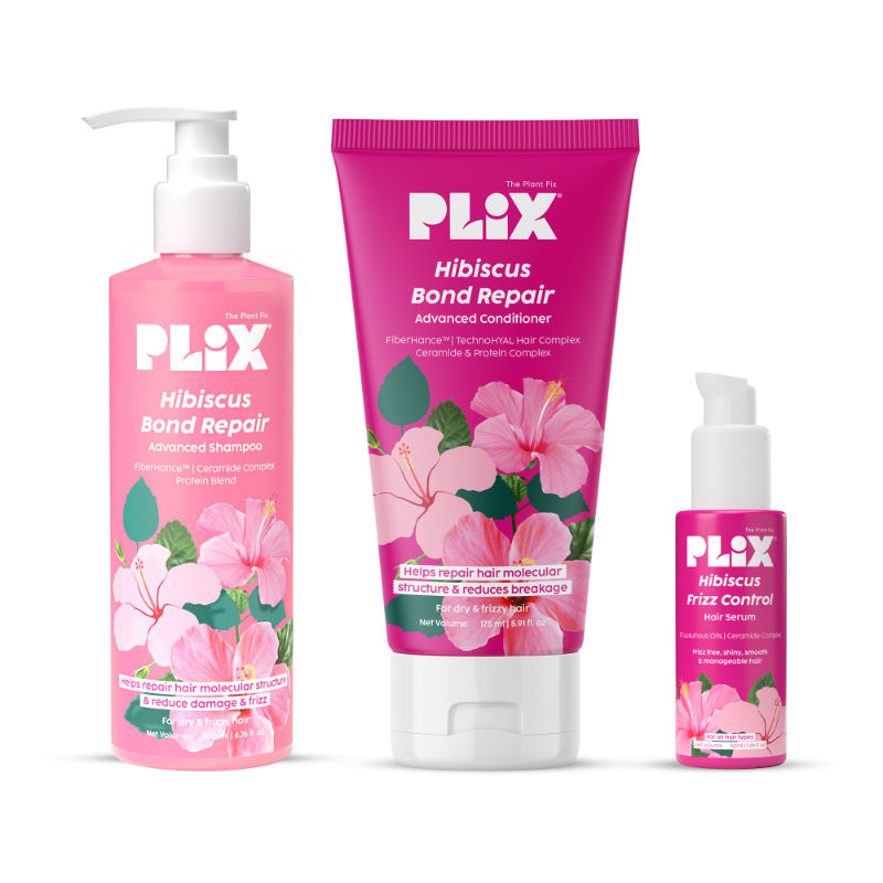 Buy Plix Hibiscus Frizz Control Hair Serum, Advanced Bond Repair ...
