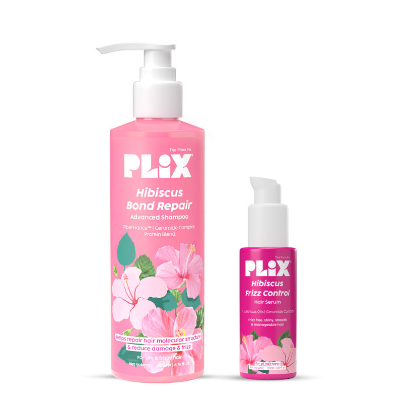 Buy Plix Hibiscus Frizz Control Hair Serum + Bond Repair Advanced ...