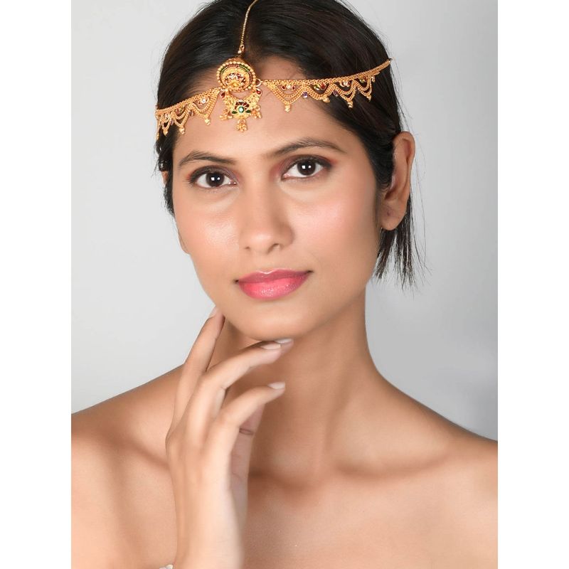 Silvermerc Designs Ethnic Gold plated borla with layered chain: Buy ...