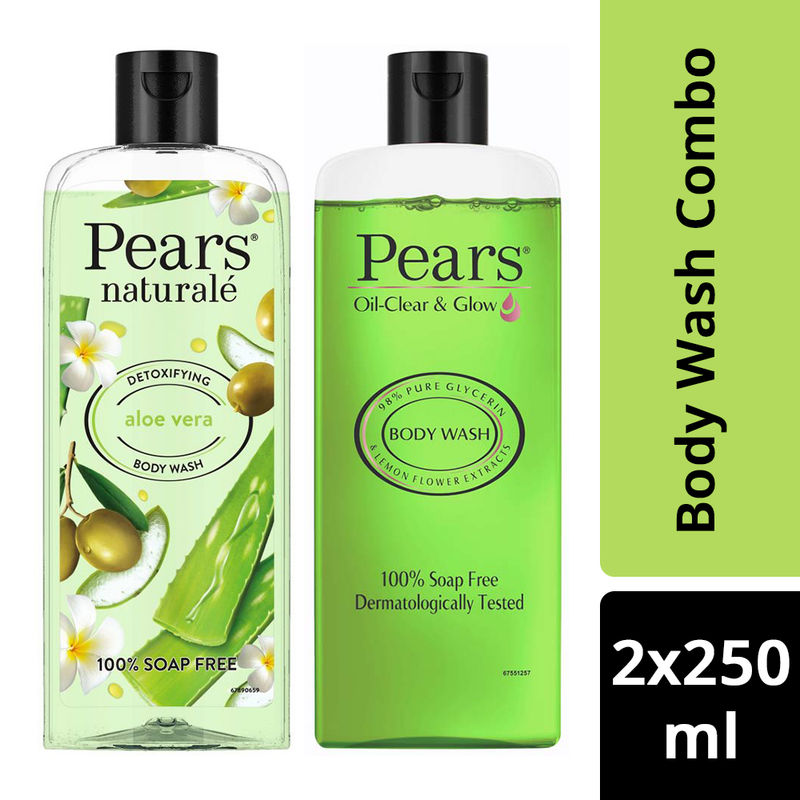 Buy Pears Oil Clear & Glow And Naturale Detoxifying Aloevera Body Wash ...