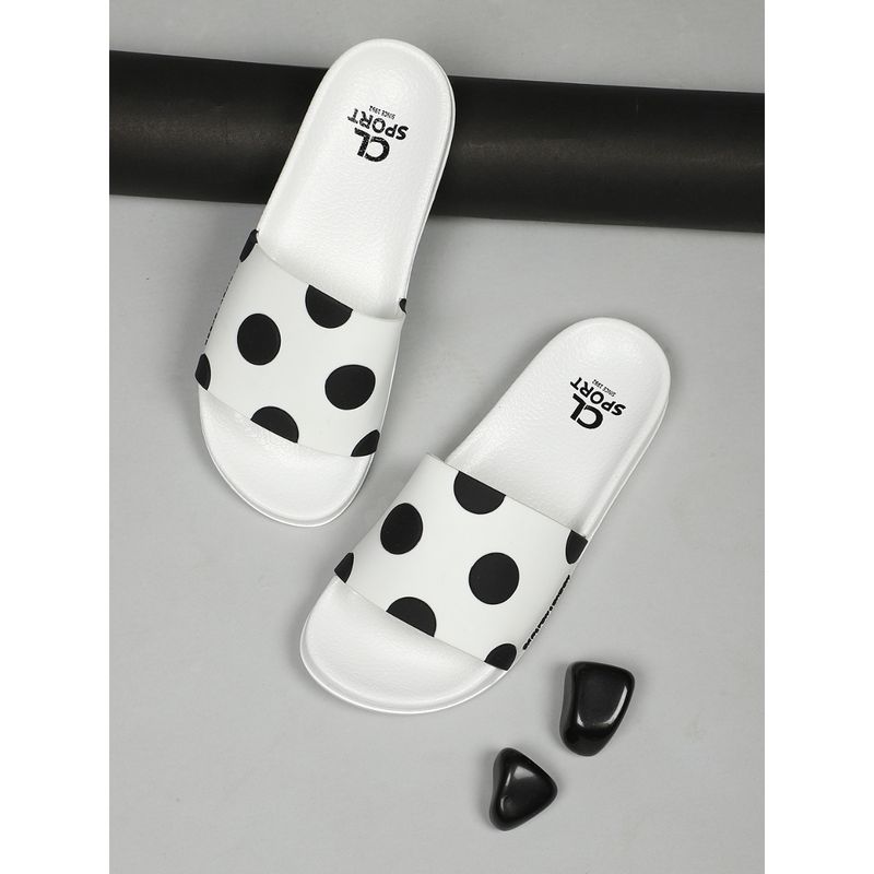 Buy Carlton London Women White Polka Dots Sliders Online