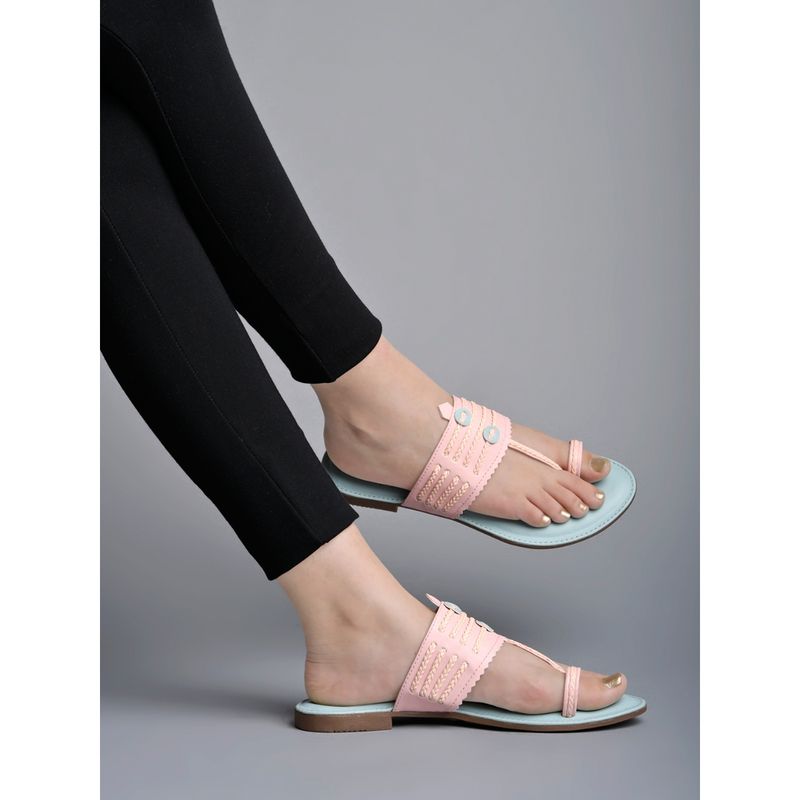 Buy Shoetopia Women Blue Kolhapuris Online