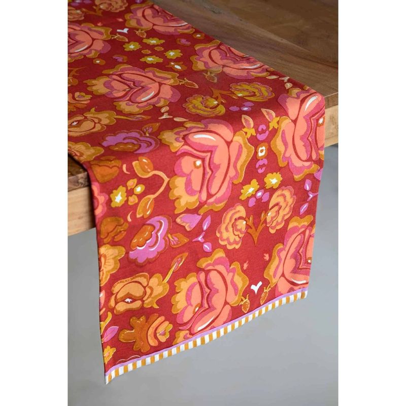 Buy Gypsy Rose Cotton Duck Red Print & Pattern Table Runners Online