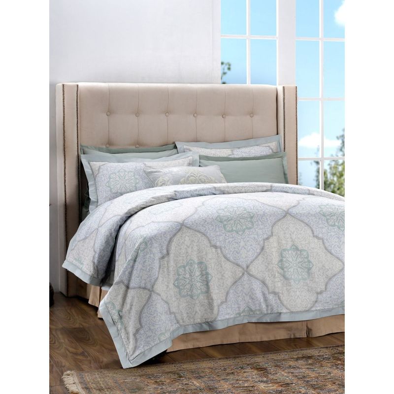 Buy Maspar Vintage 400TC Royal Redux Royal Gage Cotton Aqua Print King ...