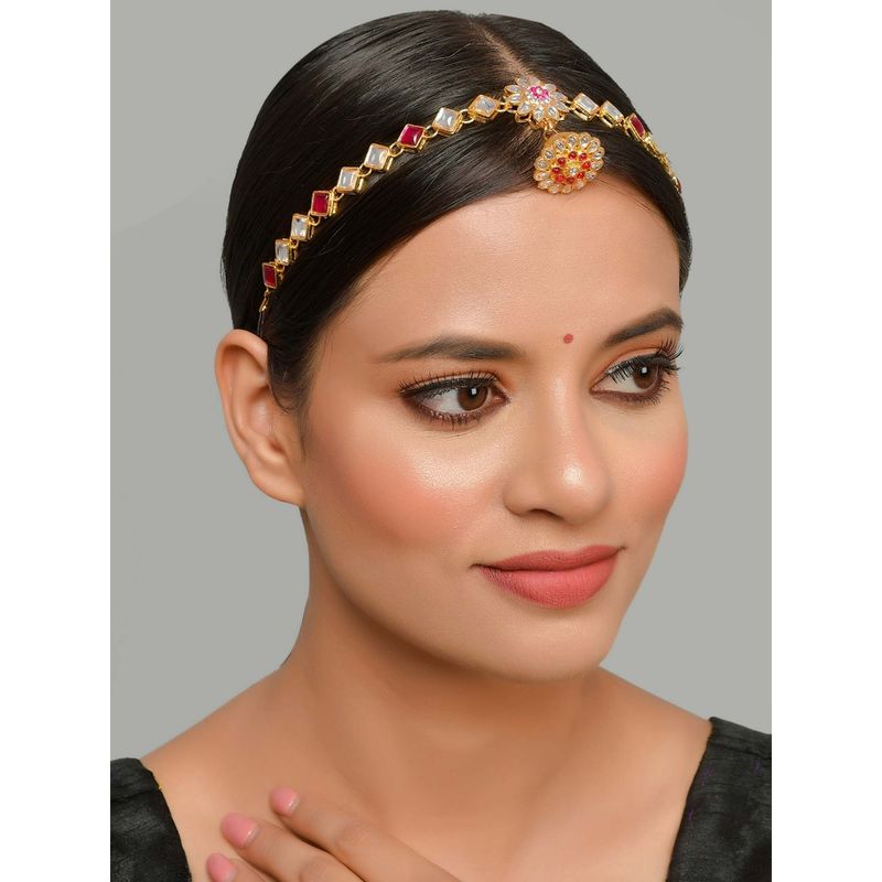Buy Silvermerc Designs Rajwadi Traditional Mehri Borla Head Jewelry Online