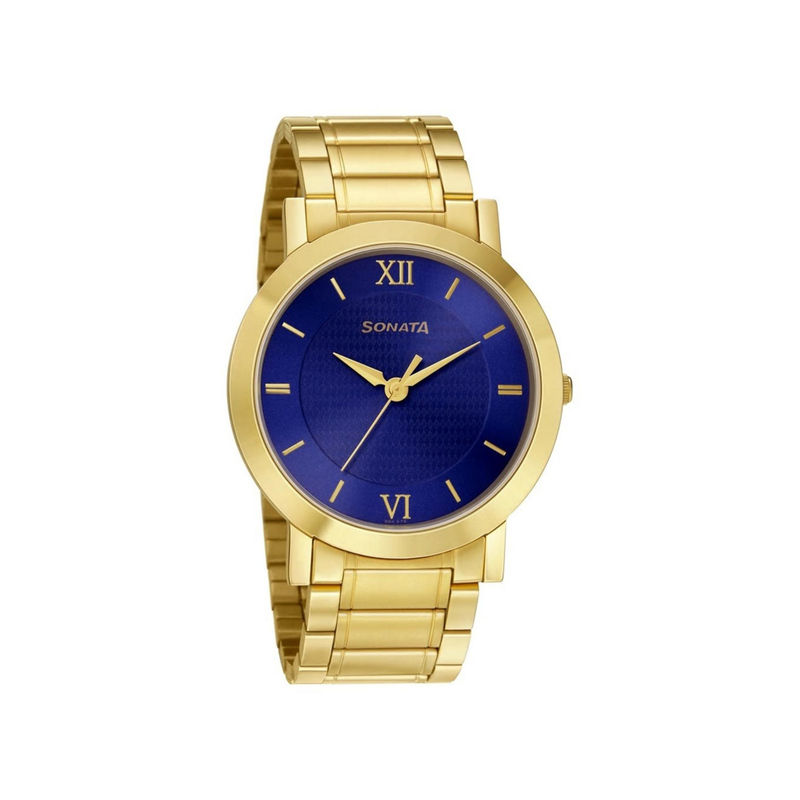 Sonata 77108YM01 Blue Dial Analog Watch For Men 77108YM01: Buy Sonata ...