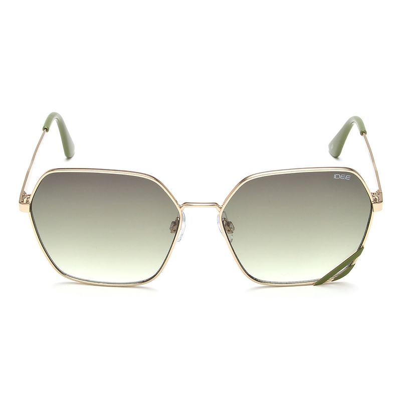 Buy IDEE Green Gradient Lens Square Sunglass Full Rim Shiny Light Gold ...