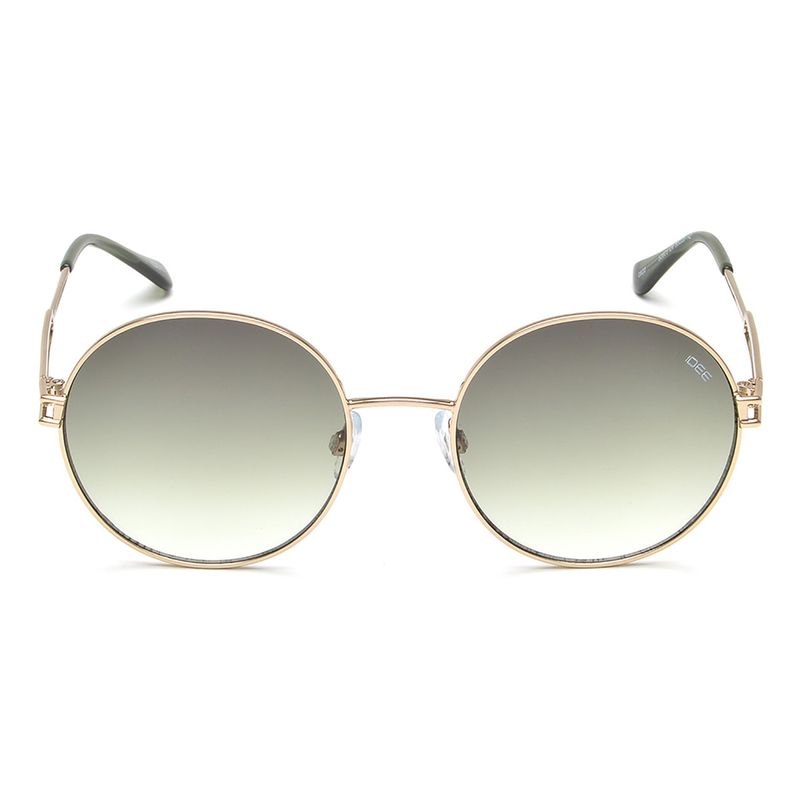 Buy IDEE Green Gradient Lens Round Sunglass Full Rim Shiny Light Gold ...