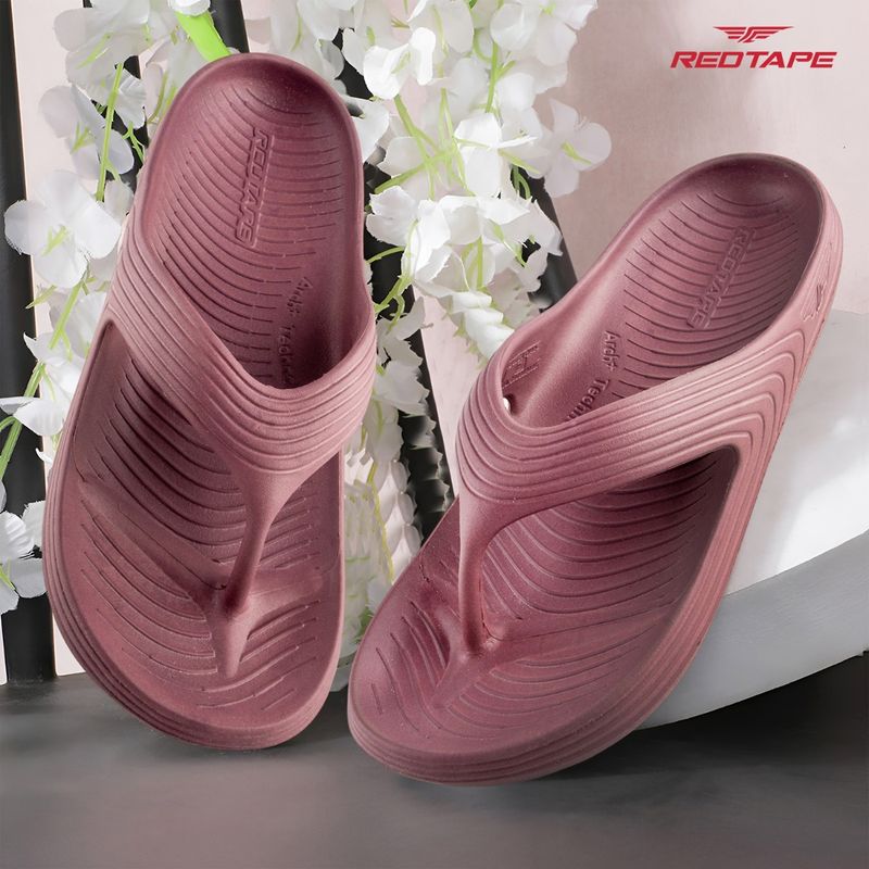 Buy Red Tape Women Mauve Eva Comfort Flipflops Online