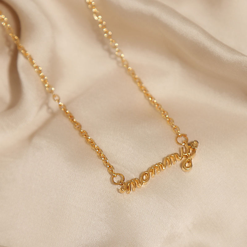 Buy Pipa Bella by Nykaa Fashion Gold plated cursive Mommy Necklace Online