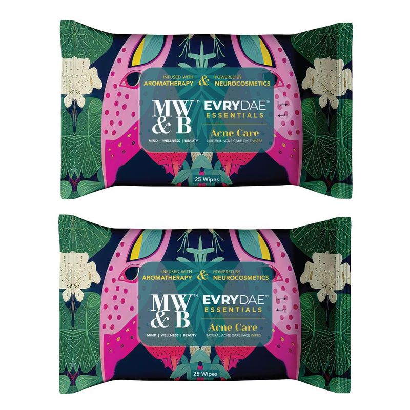 Buy MW&B Everydae Essentials Acne Care Facial Wet Wipes - Pack Of 2 Online