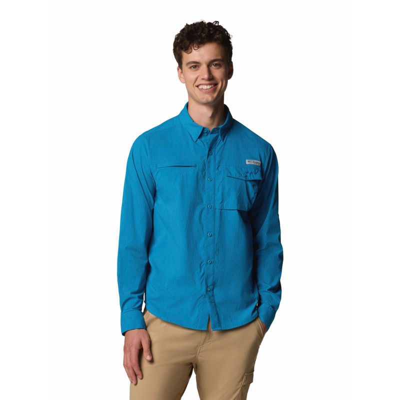 Buy Columbia Blue Solid Slim Fit Shirt Online