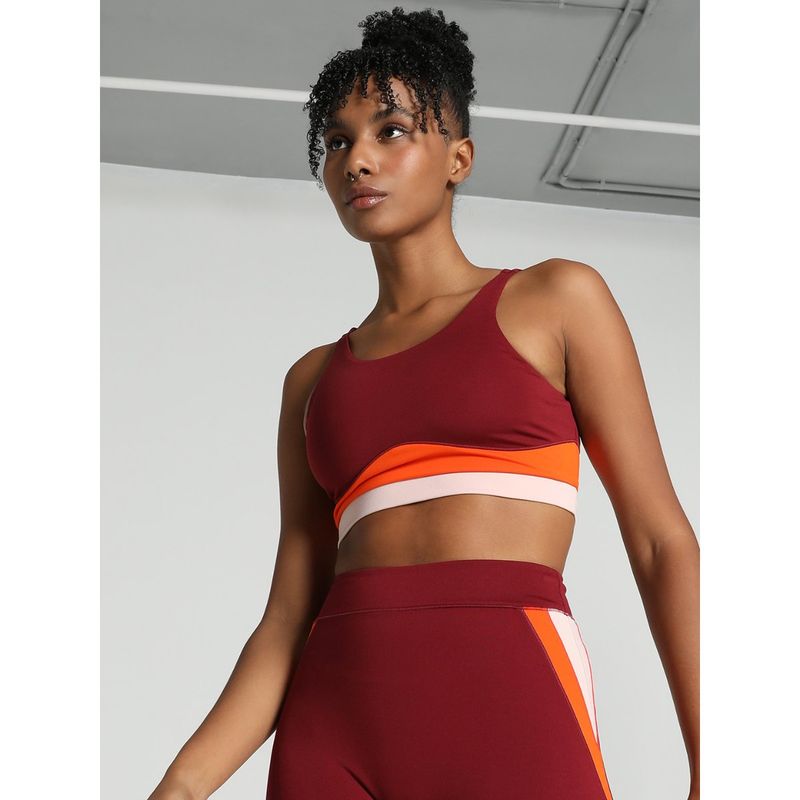 Buy Puma Lemlem Crop Womens Maroon Sports Bra Online
