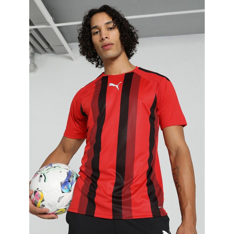 Buy Puma Team Liga Striped Jersey Mens Red T-Shirt Online