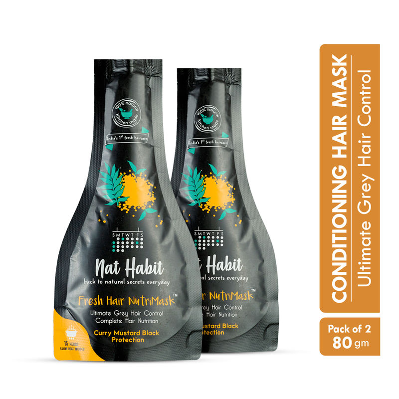 Buy Nat Habit Curry Mustard Hair Mask with Methi, Mustard Oil and ...