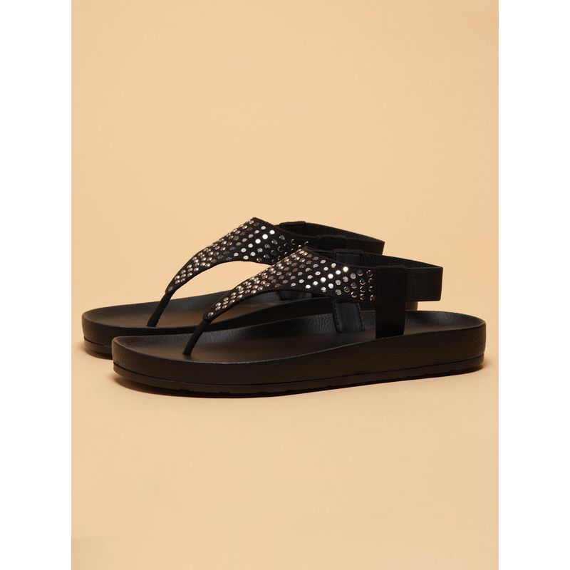 Buy Eridani Lenora Black Thong Sandal Online