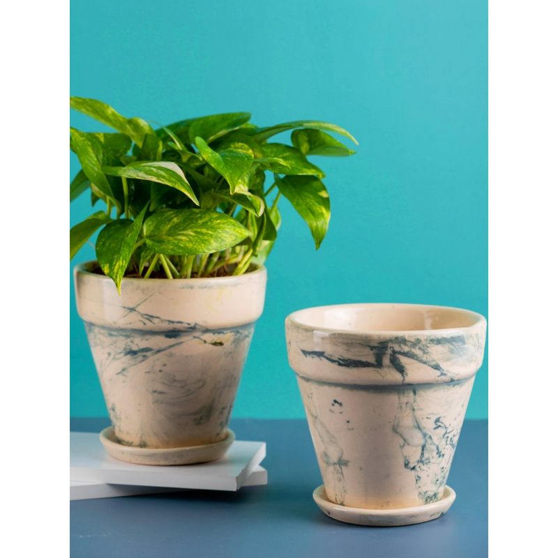 Buy Nurturing Green Combo of 2 Ceramic Pots Online