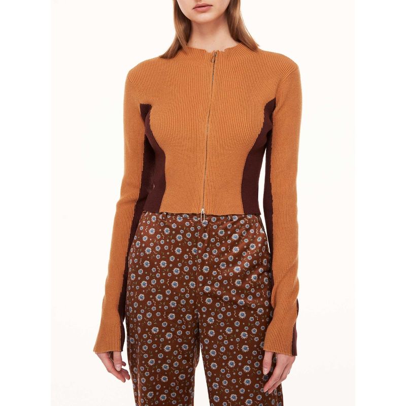 Buy Cider Patchy Zip Up Cardigan Online